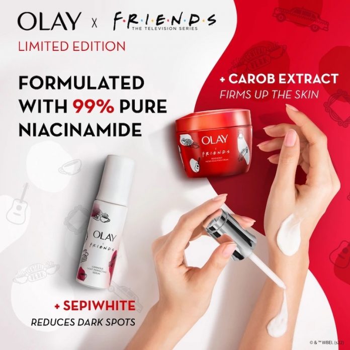 Olay x FRIENDS Collection featuring Olay’s signature products sporting ...